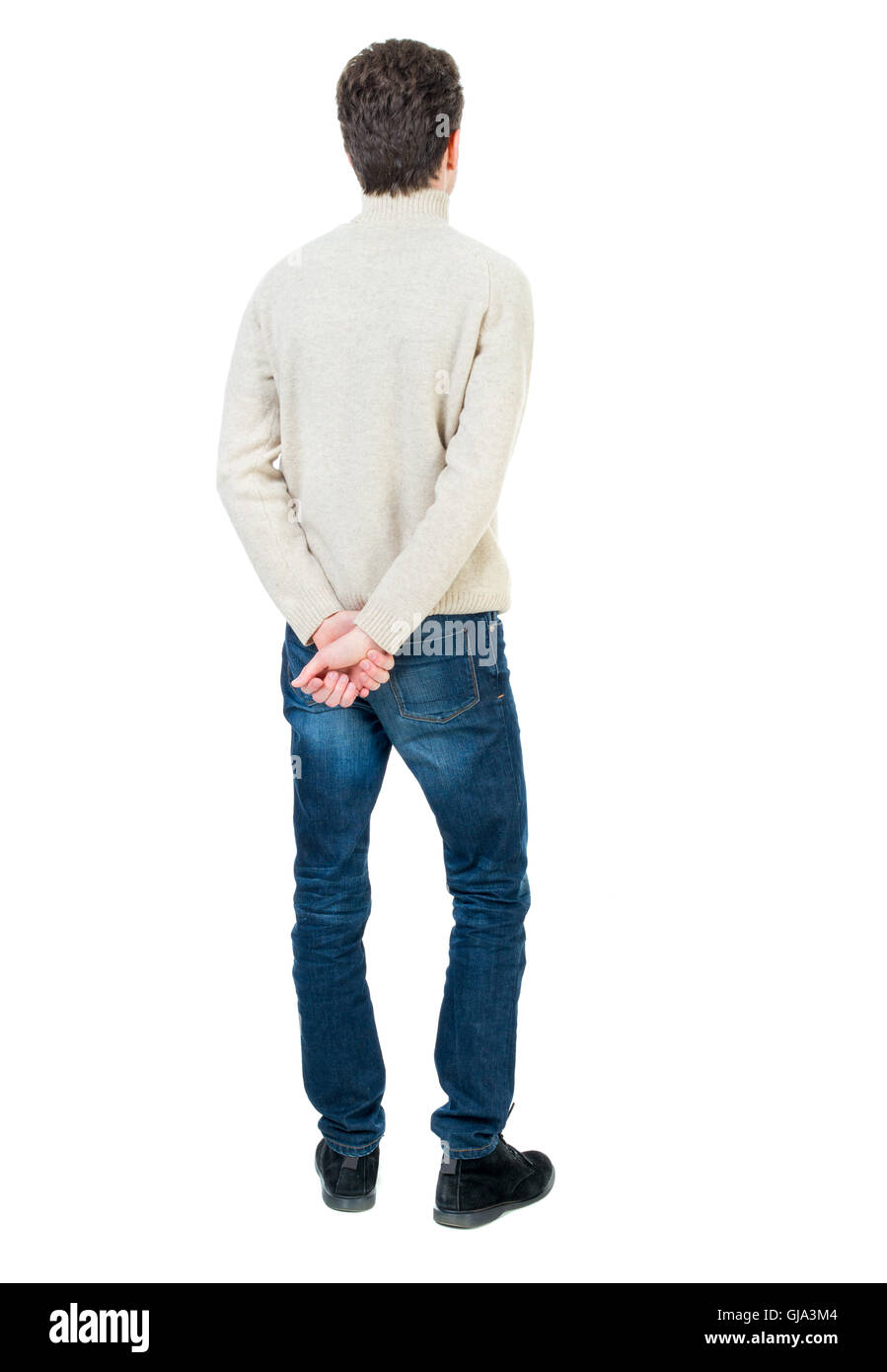 Back view of man . Standing young guy Stock Photo - Alamy