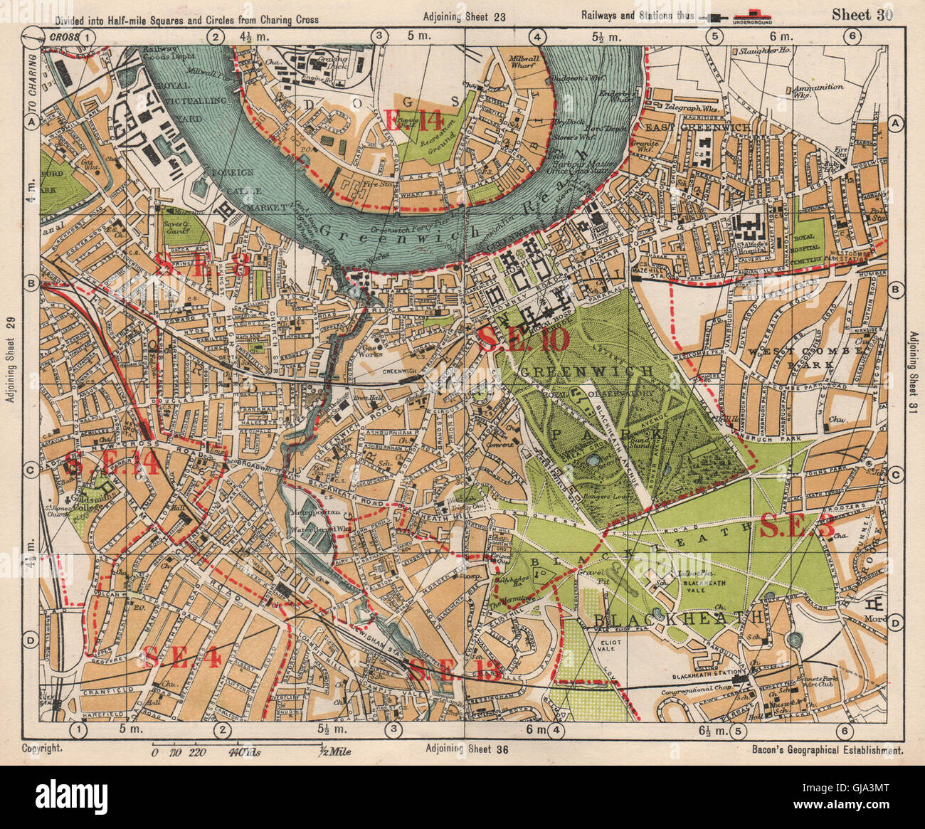 SE LONDON. Deptford Greenwich Cubitt Town Lewisham Blackheath. BACON ...