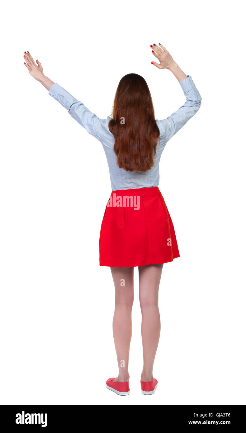 back view of dancing young beautiful woman Stock Photo - Alamy