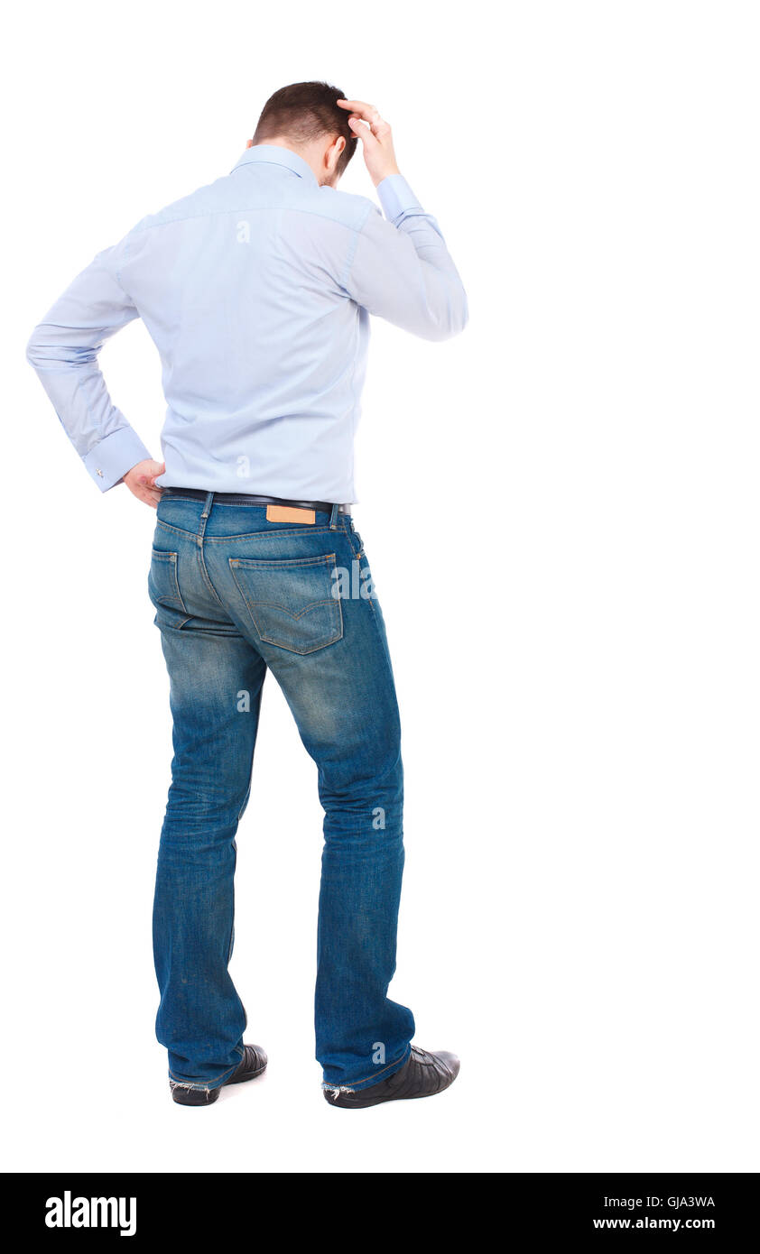 Man standing back view hi-res stock photography and images - Alamy