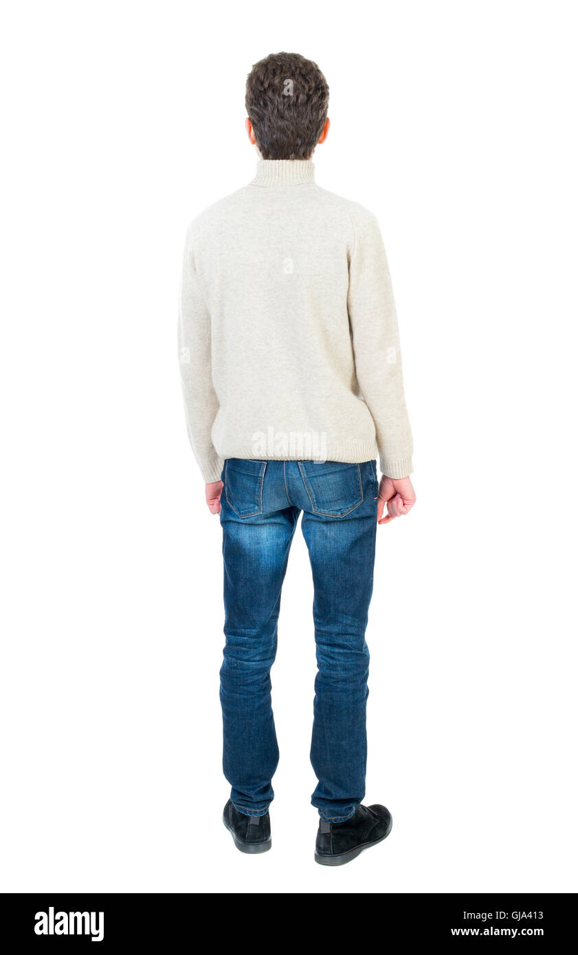 Back view of man . Standing young guy Stock Photo - Alamy