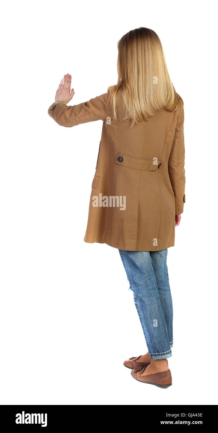Woman standing looking down, rear view Cut Out Stock Images & Pictures ...