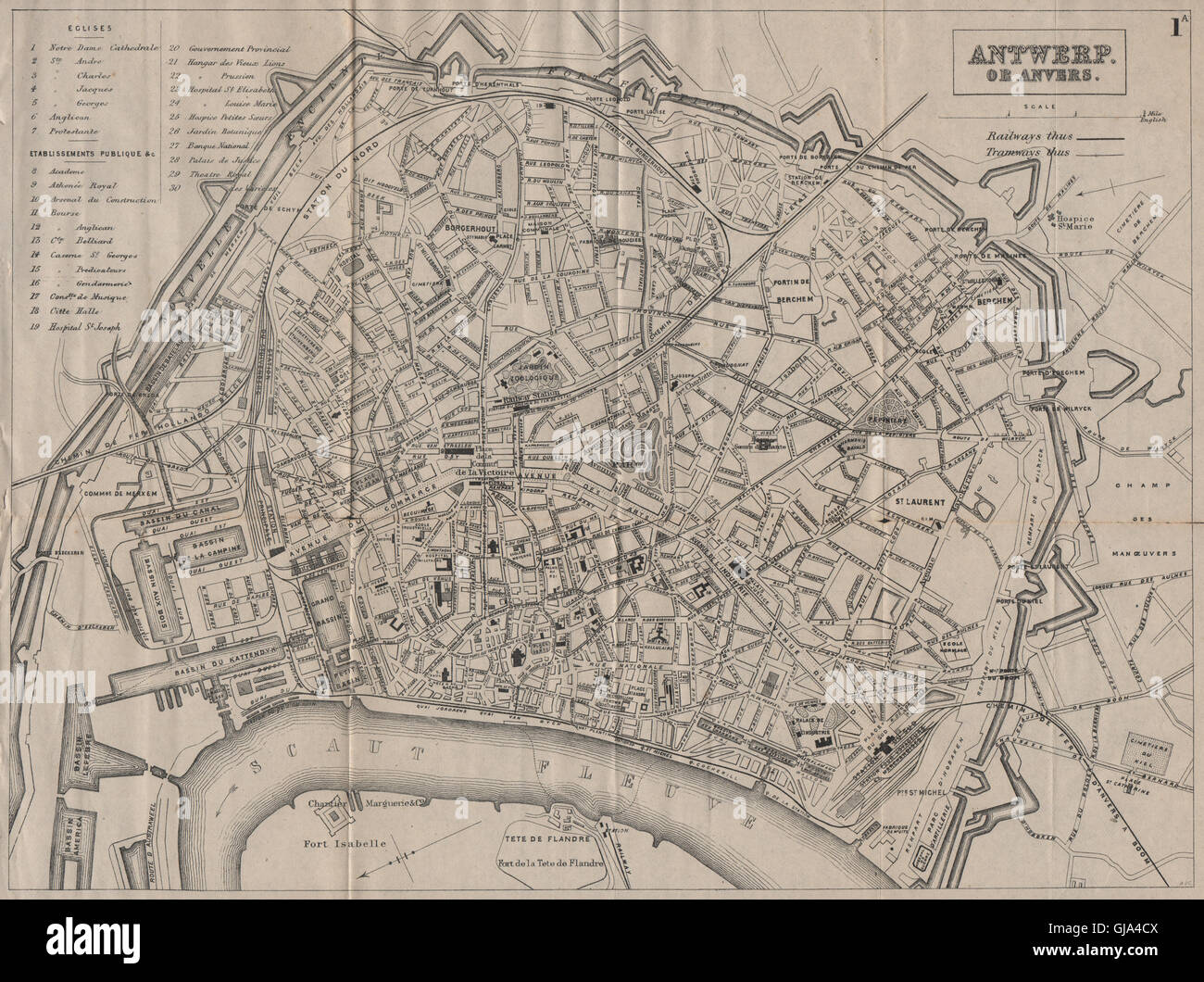Antwerpen city map hi-res stock photography and images - Alamy