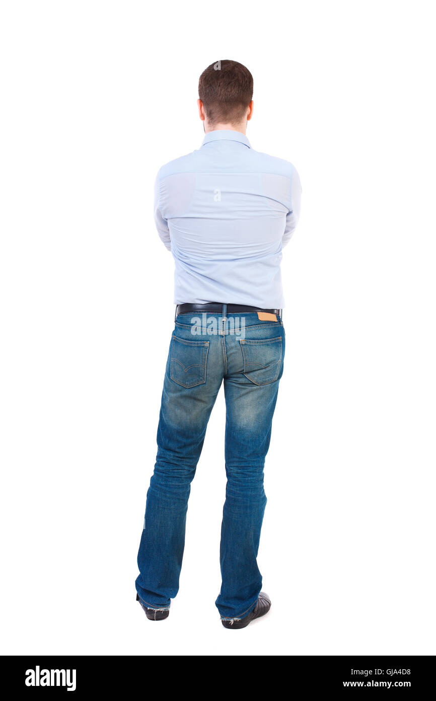 back view of Business man looks Stock Photo - Alamy