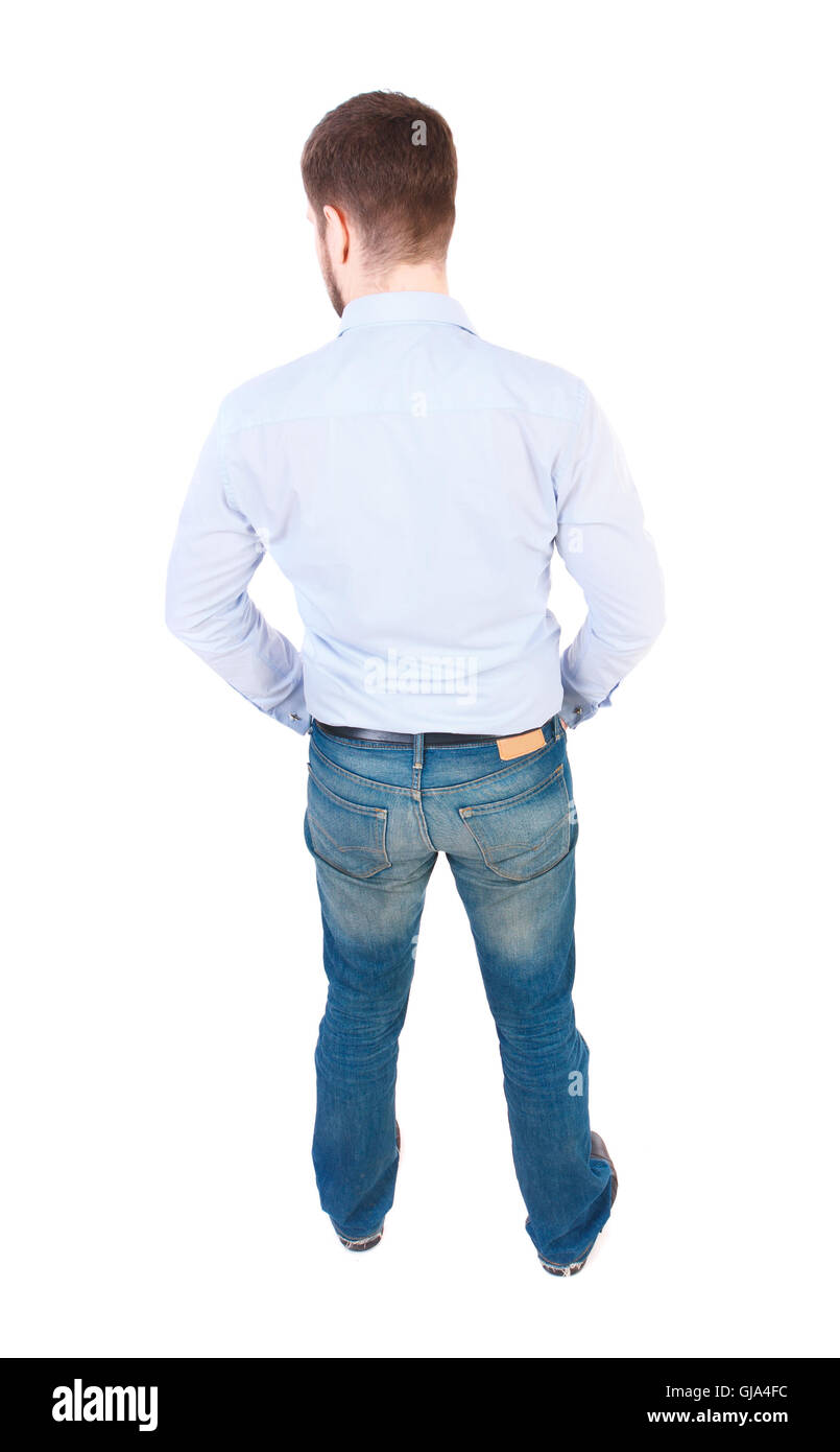 back view of Business man looks Stock Photo - Alamy