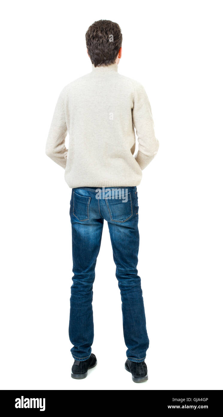 Back view of man . Standing young guy Stock Photo - Alamy