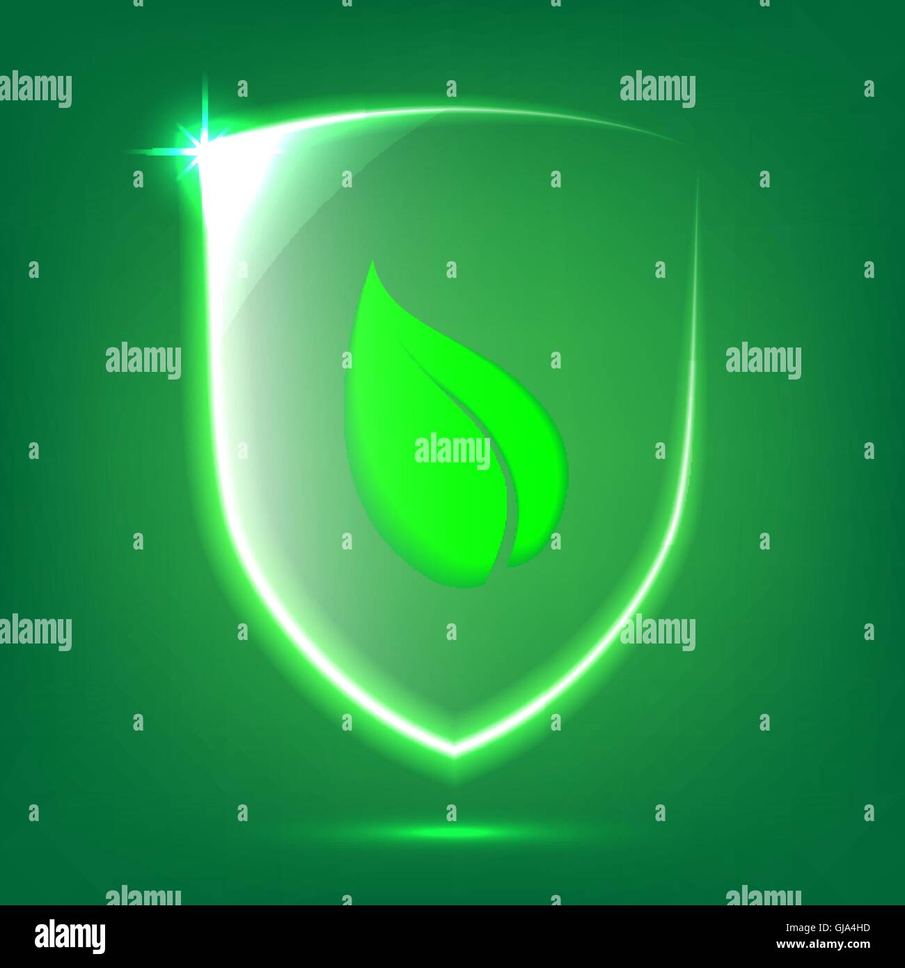 Green glass shield Stock Vector Image & Art - Alamy