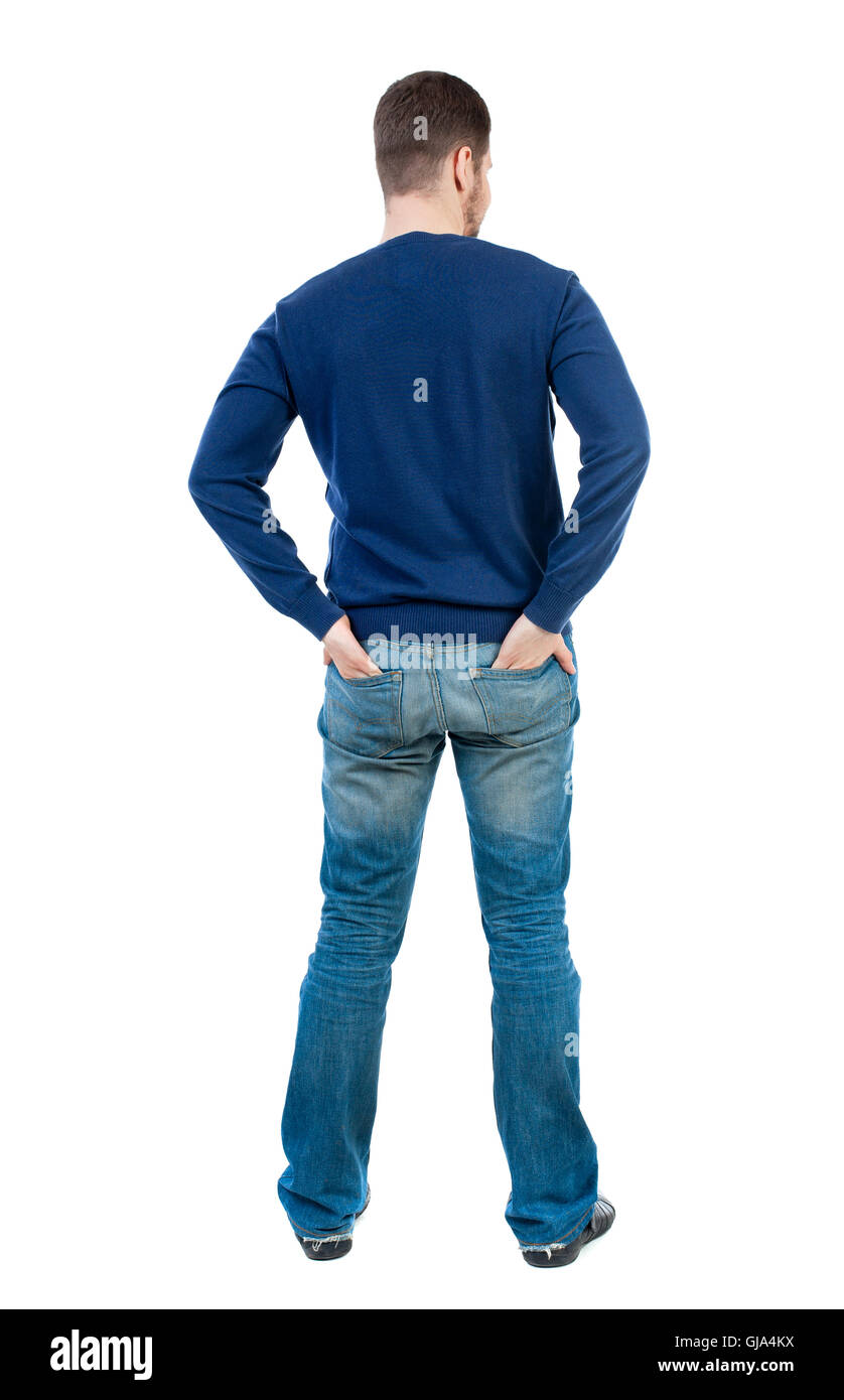 back view of Business man looks Stock Photo - Alamy