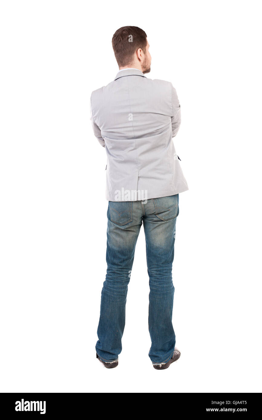 back view of Business man looks Stock Photo - Alamy