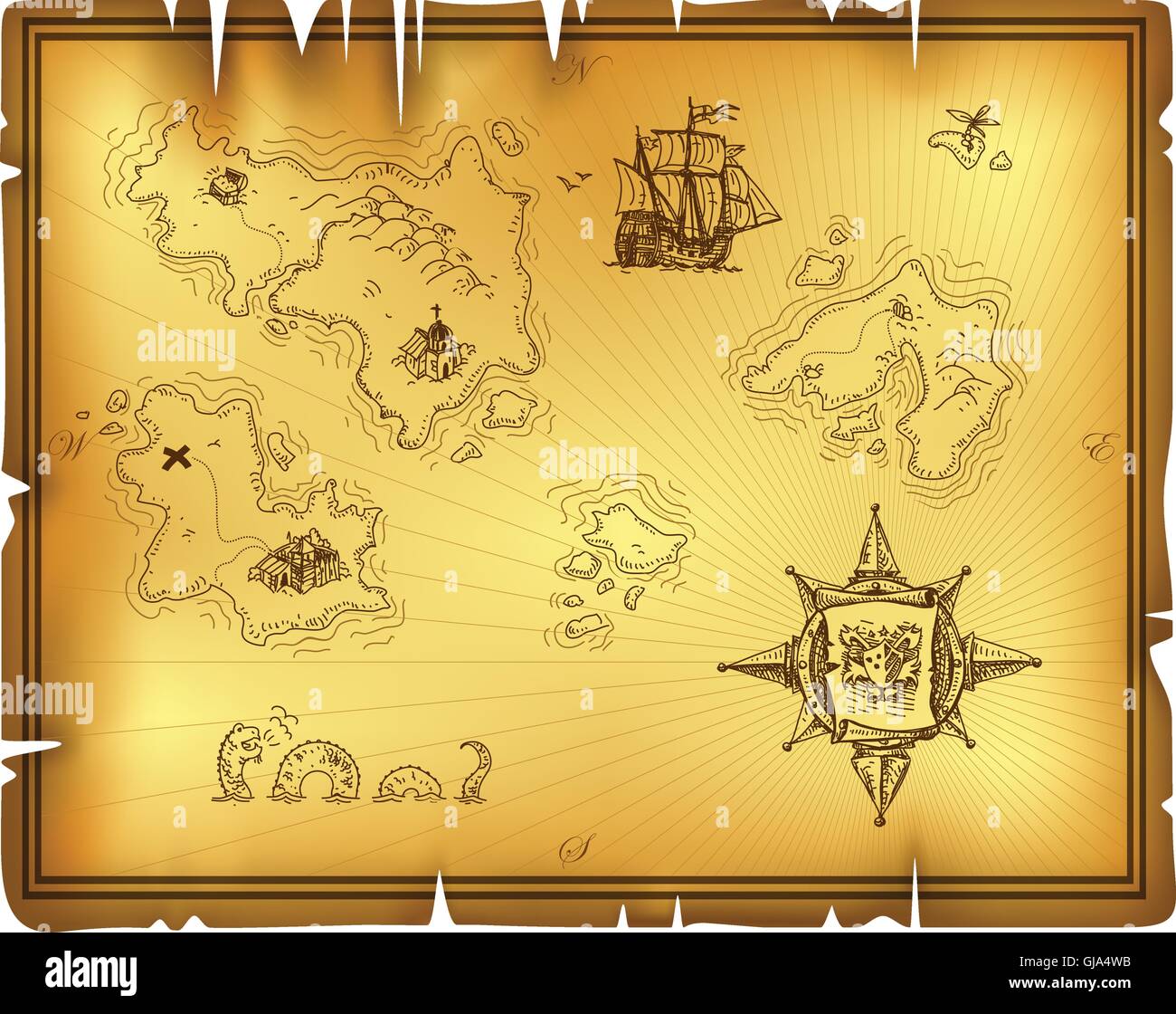 Ancient map Stock Vector Images - Alamy