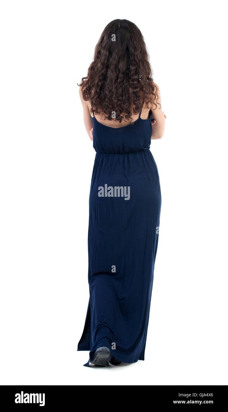 back view of standing young beautiful woman Stock Photo - Alamy
