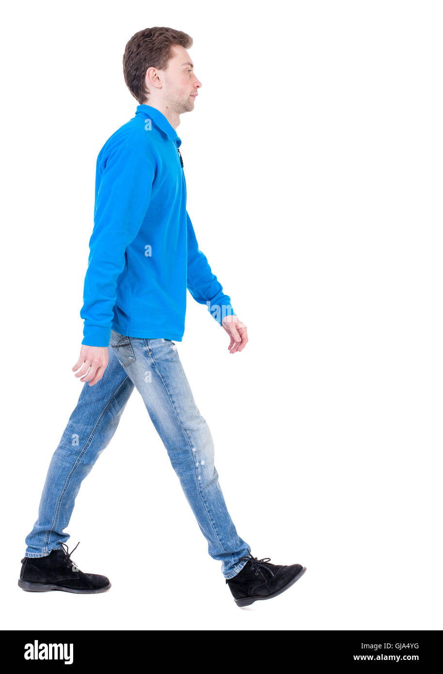 Back view of going handsome man. walking young guy Stock Photo - Alamy