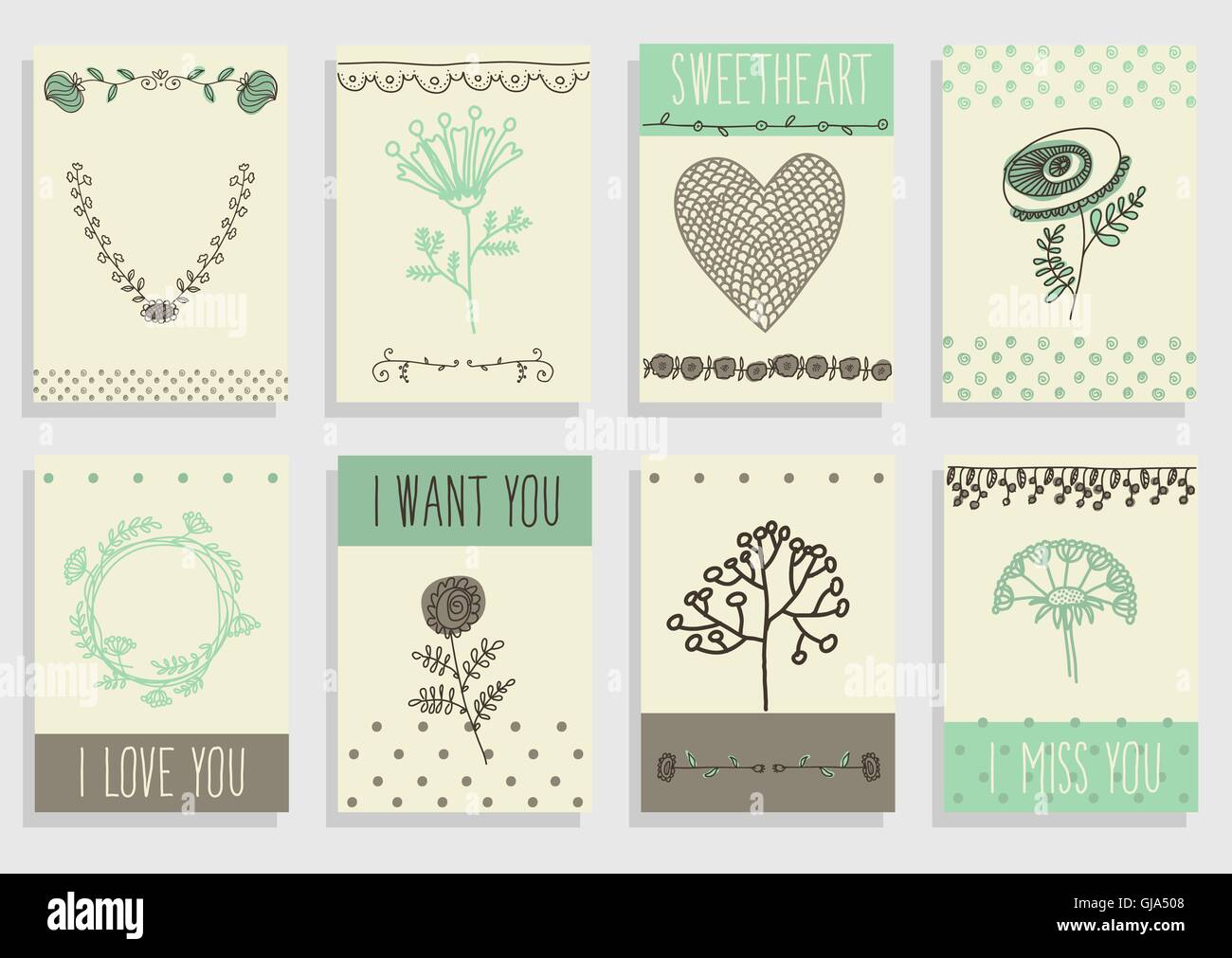 set of template design for greeting card Stock Vector Image & Art - Alamy