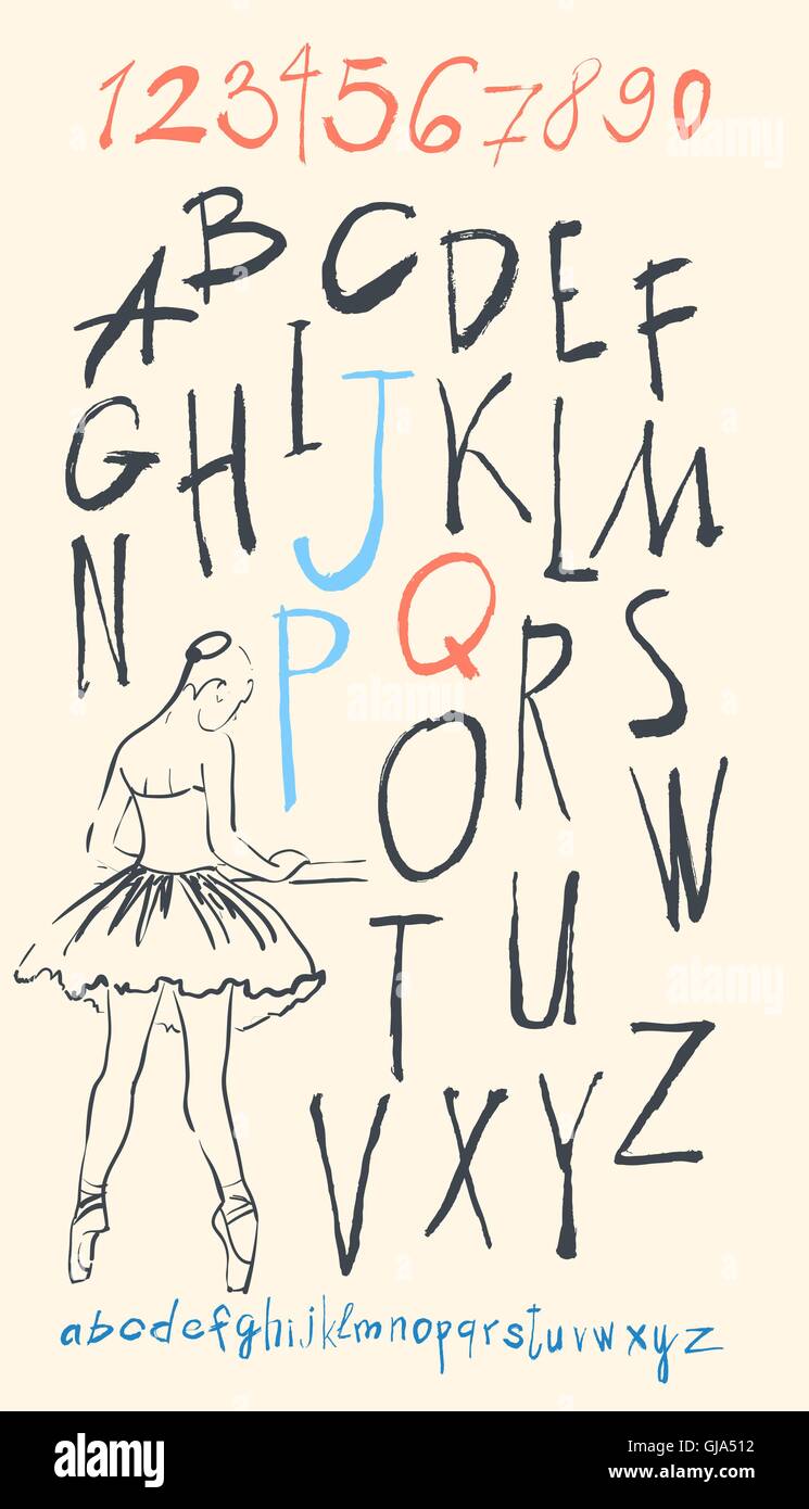 alphabet and numbers hand drawn in vector Stock Vector Image & Art - Alamy