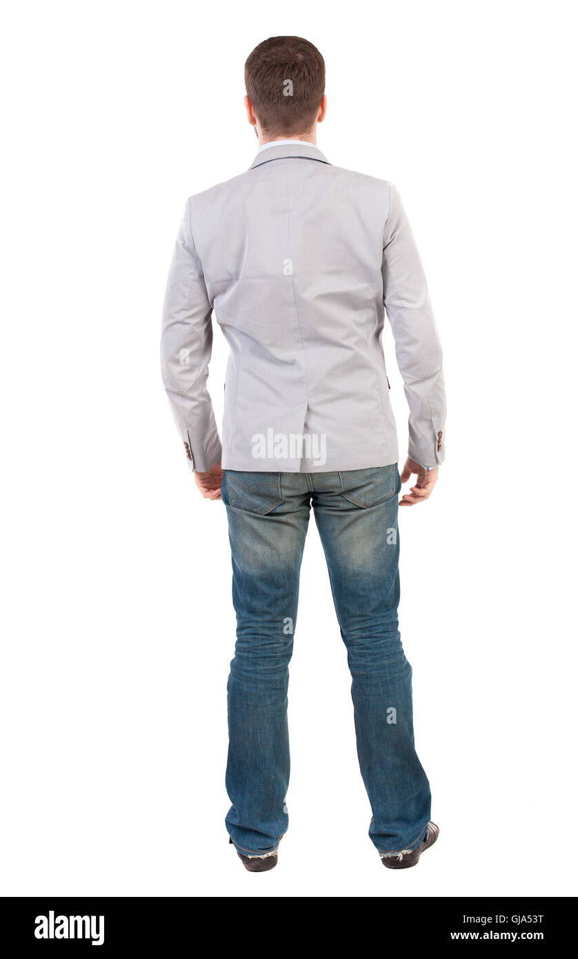 back view of Business man looks Stock Photo - Alamy