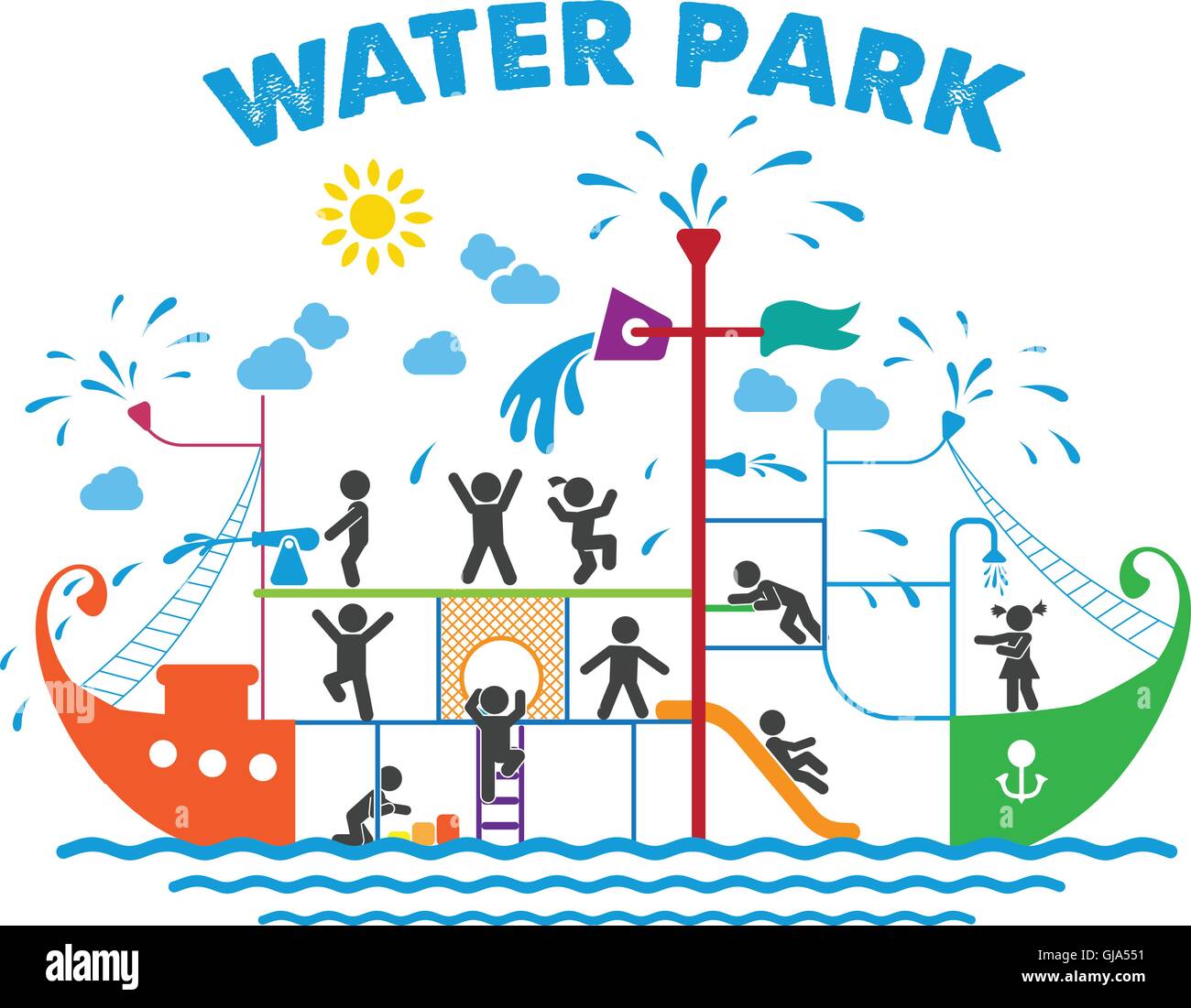 Childrens water theme park Stock Vector Images - Alamy
