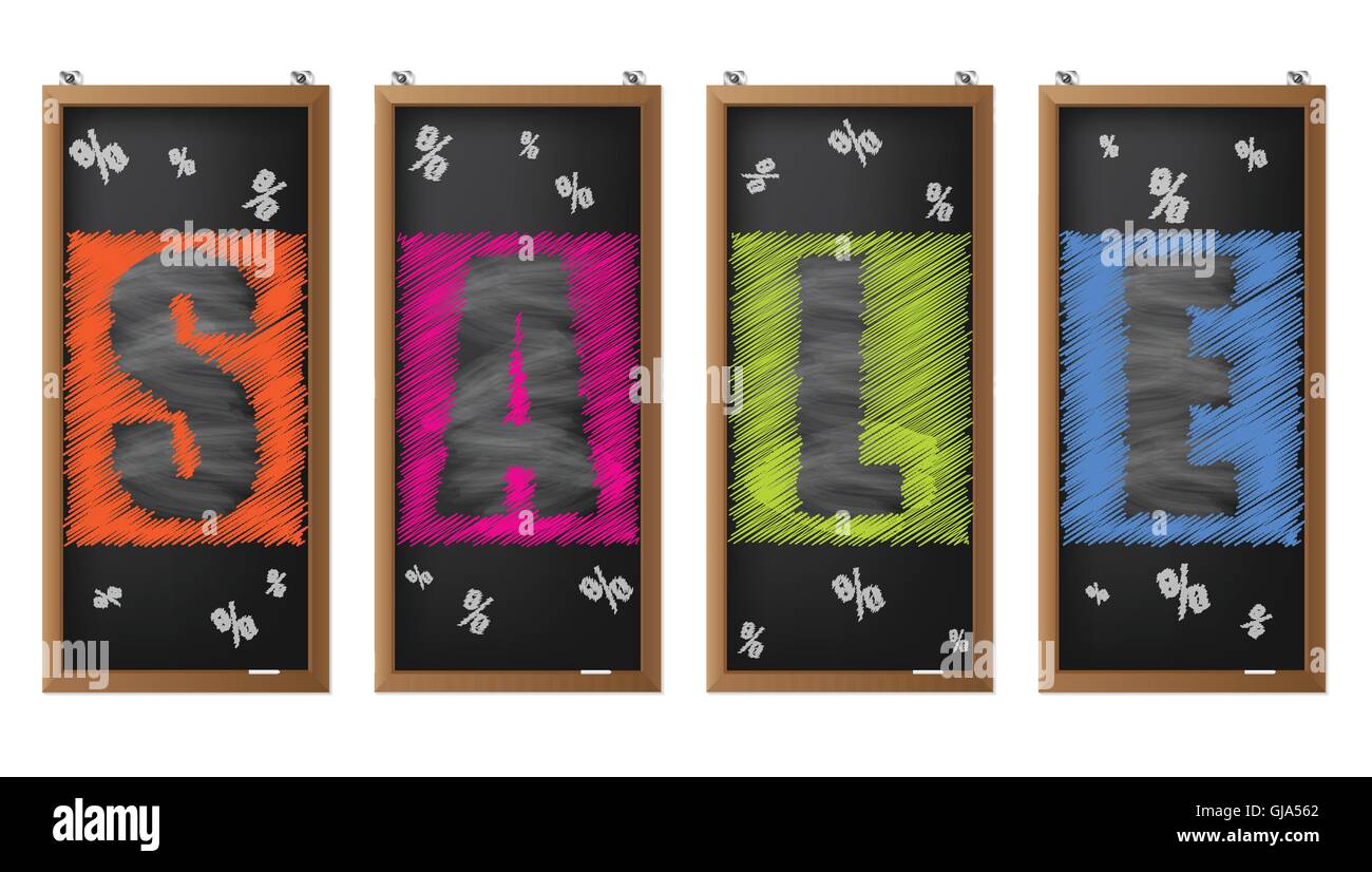 Chalckboard sale labels Stock Vector Image & Art - Alamy
