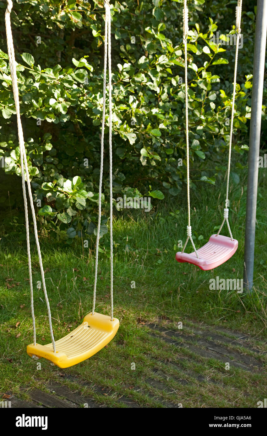 Garden, swing, childhood, summer Stock Photo - Alamy