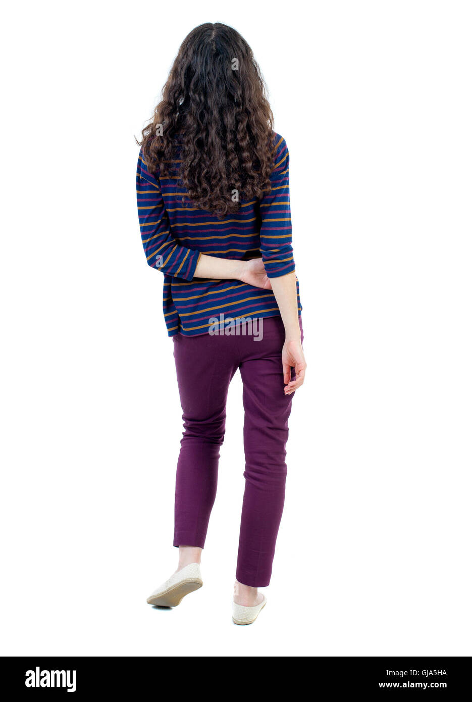 back view of standing young beautiful woman Stock Photo - Alamy