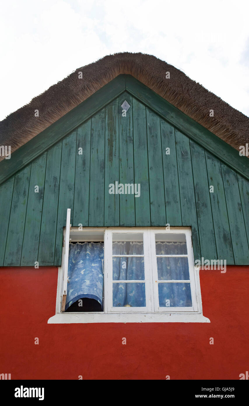 House, window, curtain, thatched roof Stock Photo - Alamy