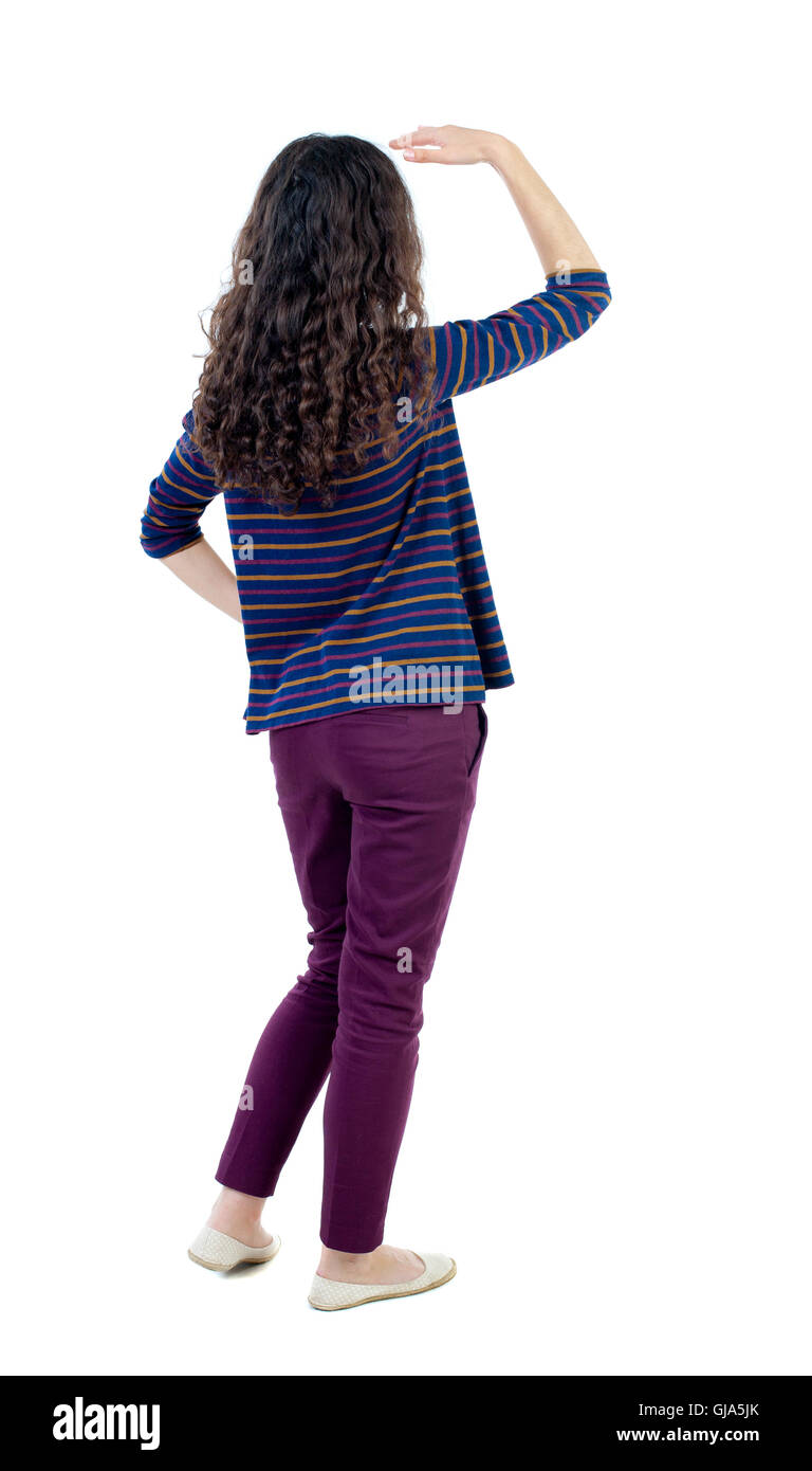 back view of standing young beautiful woman Stock Photo - Alamy