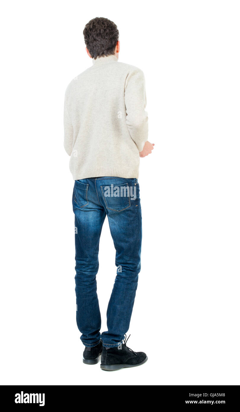 Back view of man . Standing young guy Stock Photo - Alamy