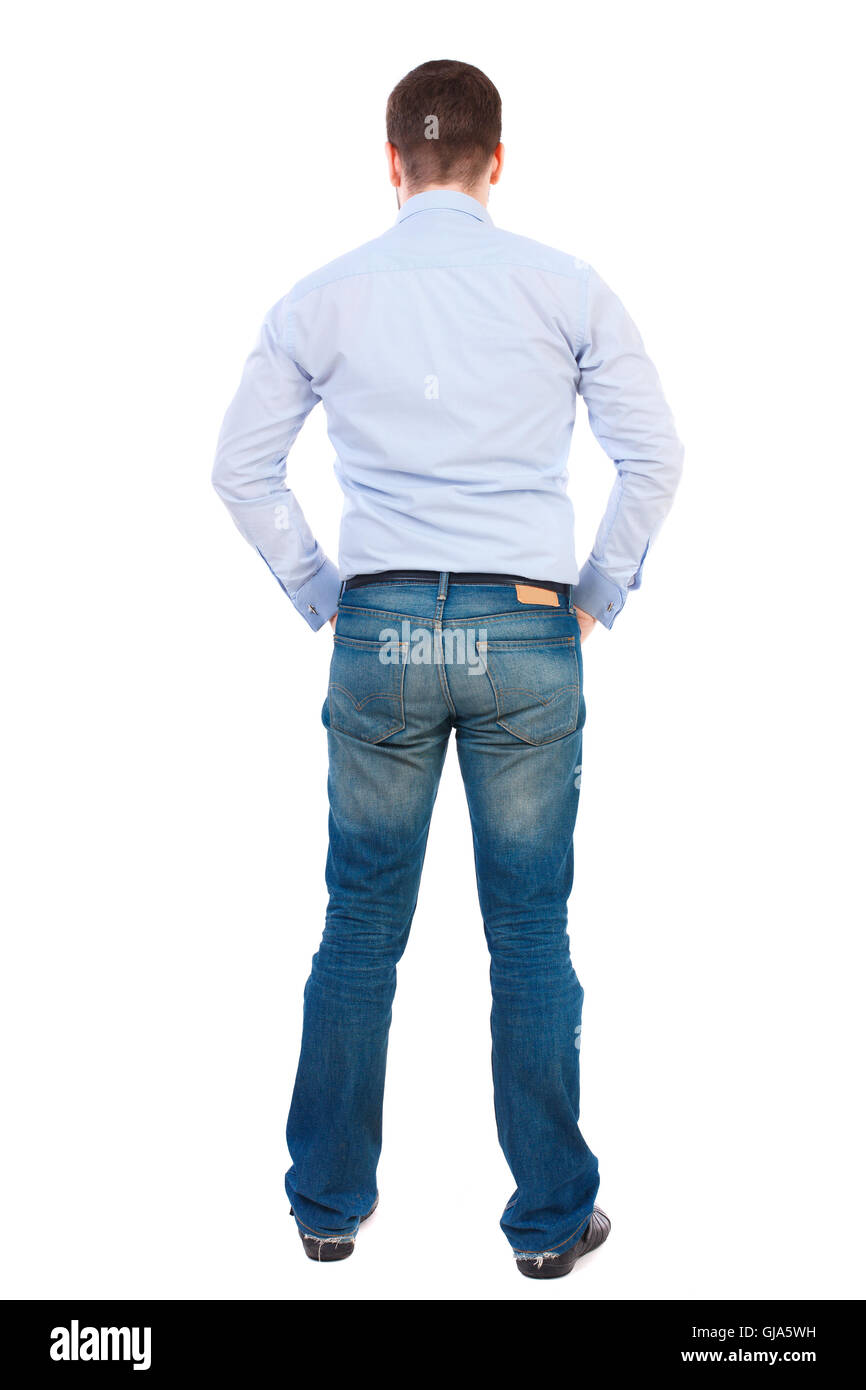 back view of Business man looks Stock Photo - Alamy