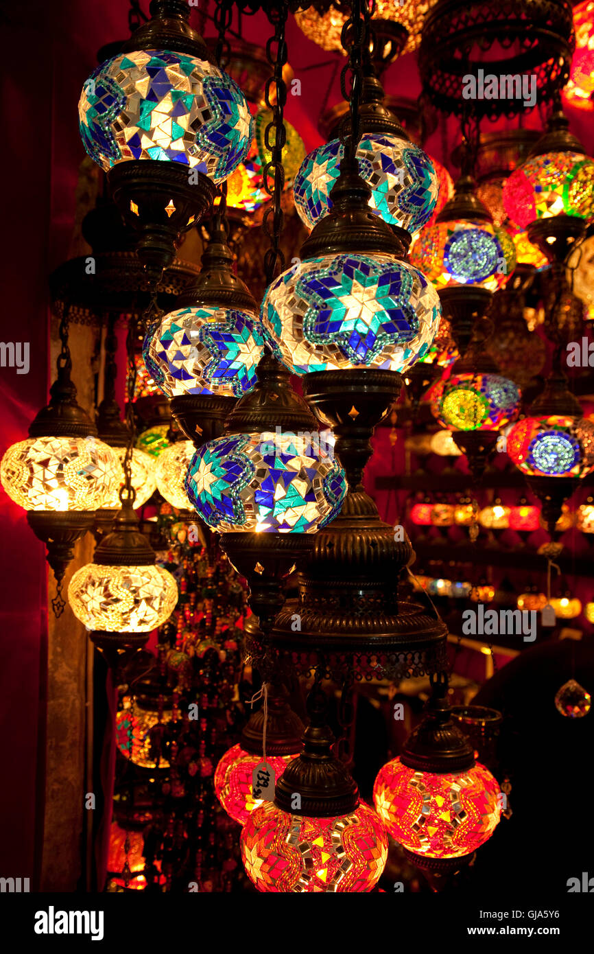 Lamps, lighting, offer, colourful Stock Photo - Alamy