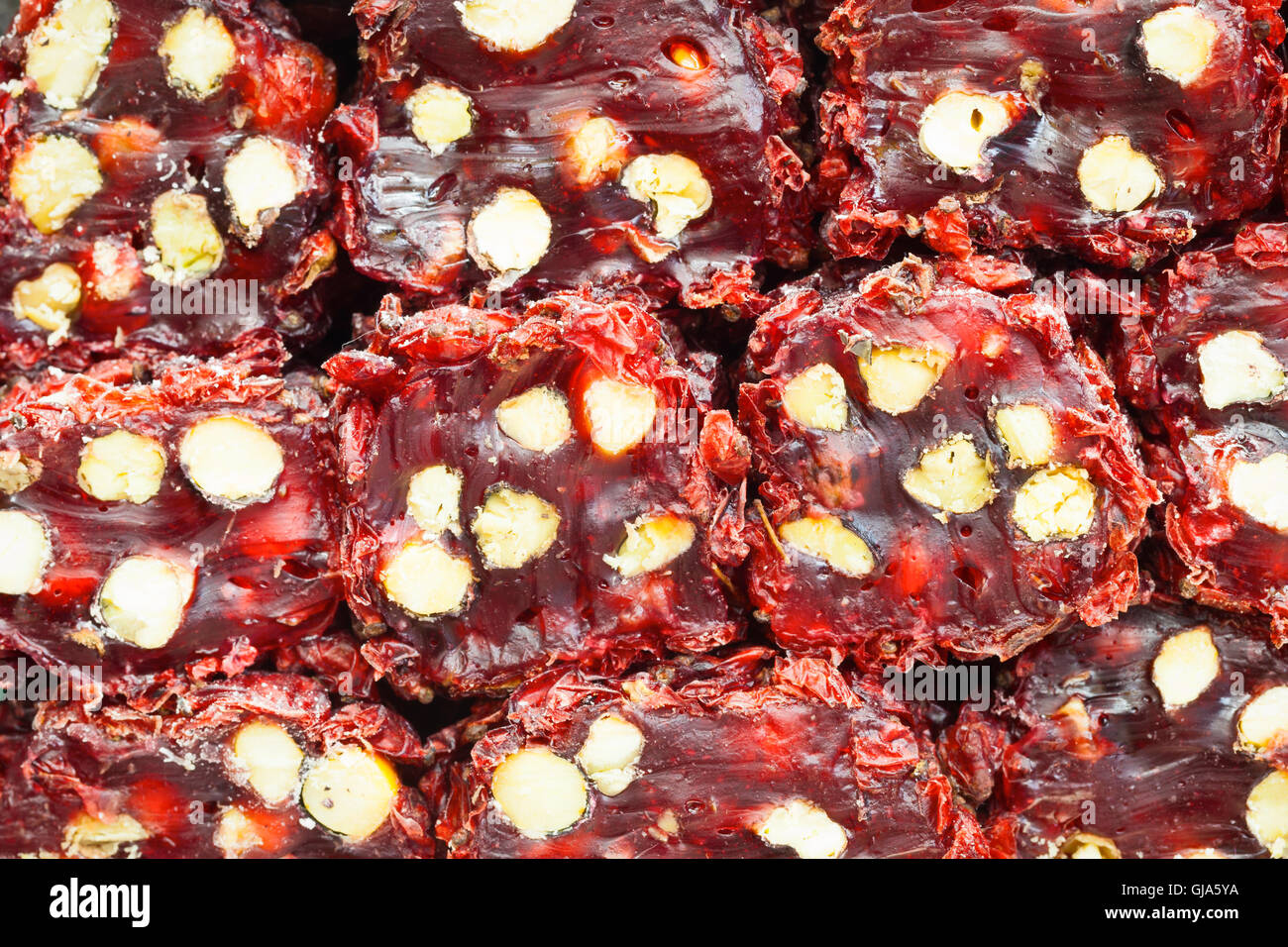 Famous turkish pomegranate delights on display at the grand bazaar ...