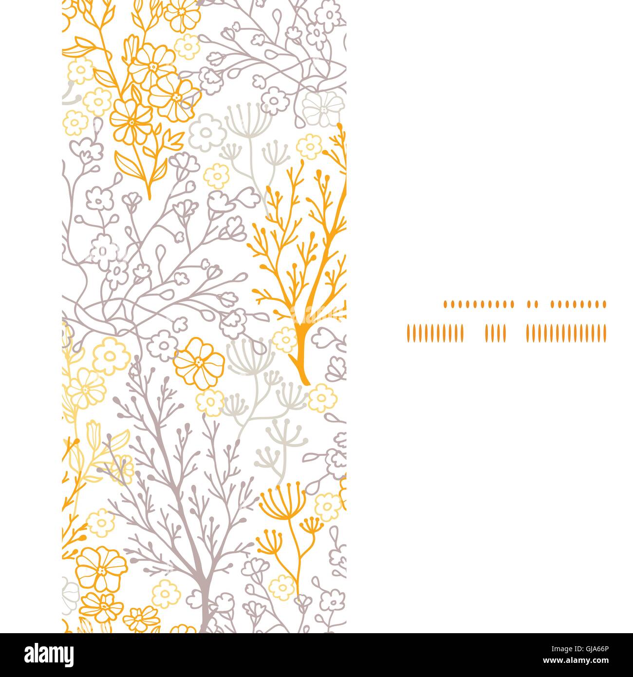 Vector magical floral vertical frame seamless pattern background Stock ...