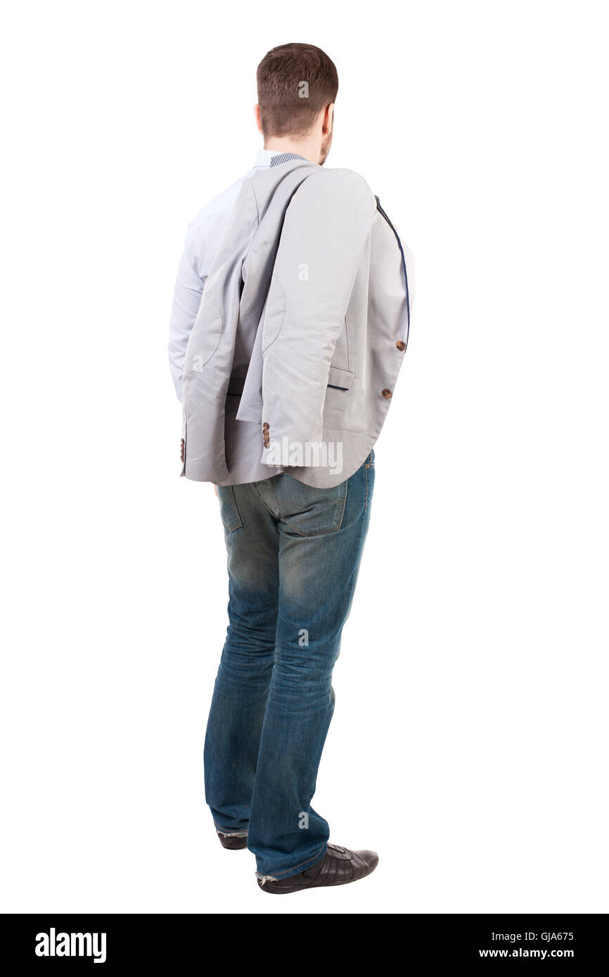 back view of Business man looks Stock Photo - Alamy