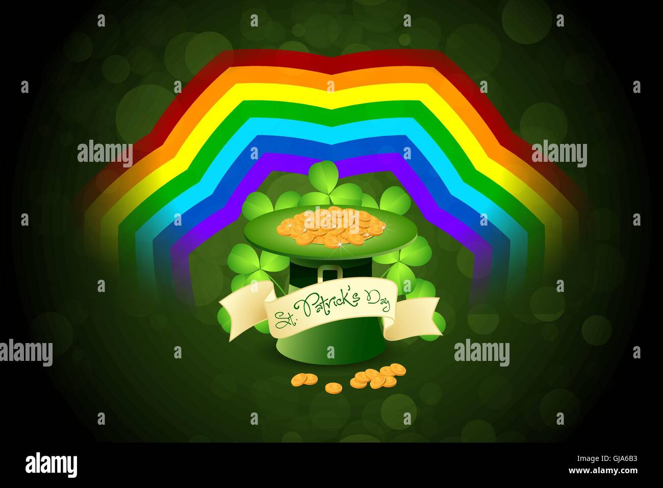 Leprechaun gold rainbow Stock Vector Images - Alamy