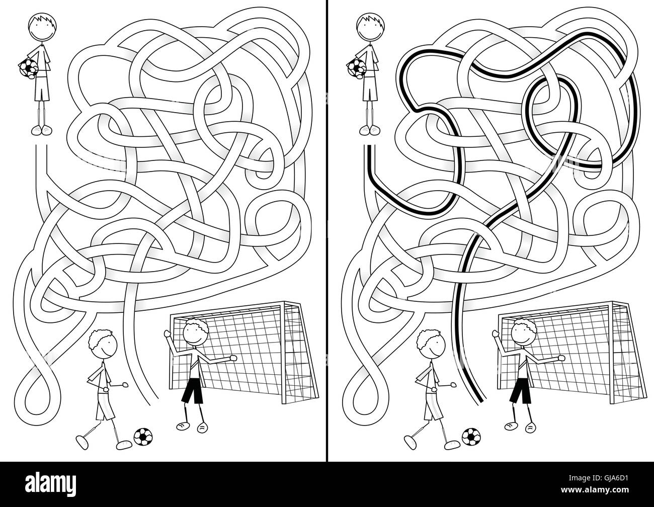 Soccer ball with maze Stock Vector Images - Alamy