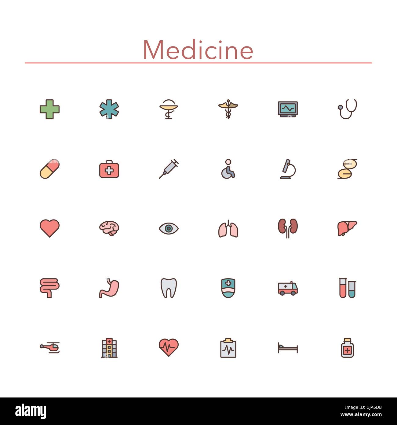 Medicine set icon stomach Cut Out Stock Images & Pictures - Alamy