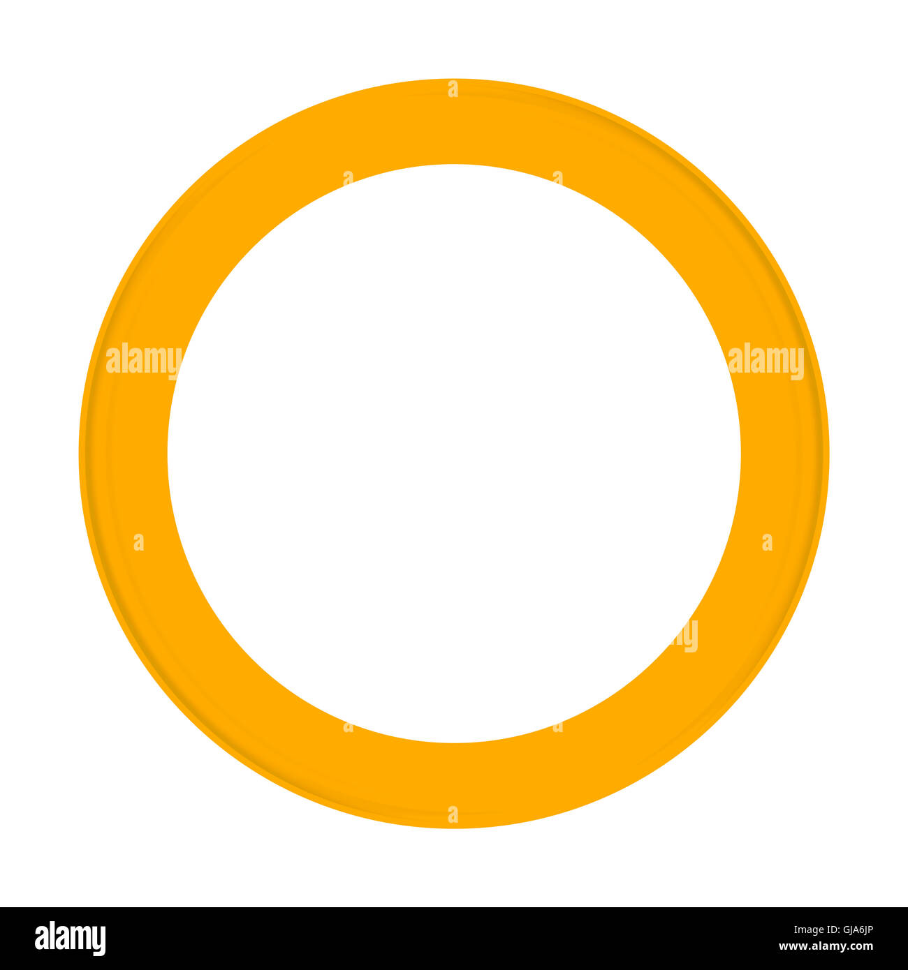 Frames and Borders - Yellow modern round frame on a white background ...