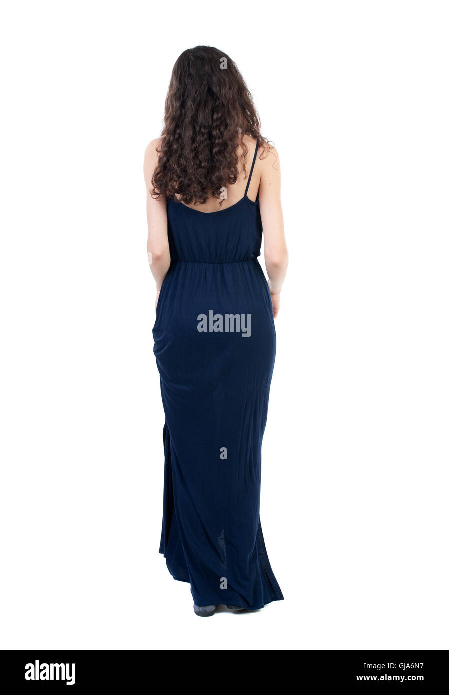 back view of standing young beautiful woman Stock Photo - Alamy
