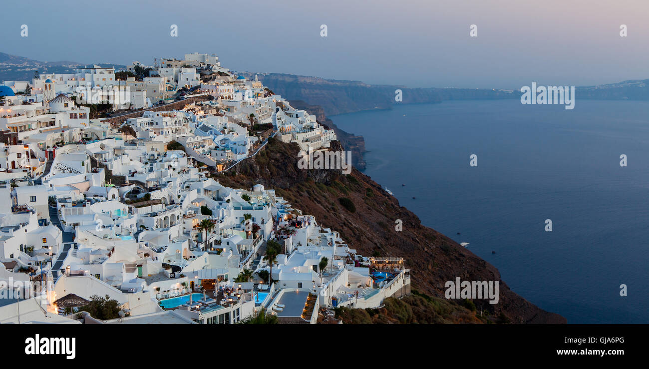 Aerial footage of Oia, Santorini - Famous white houses and blue domes ...