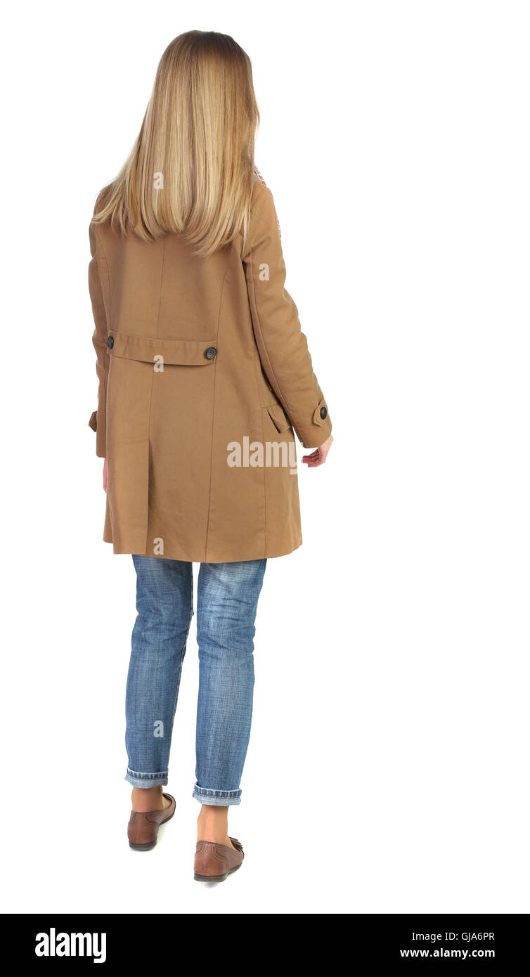 back view of standing young beautiful woman Stock Photo - Alamy