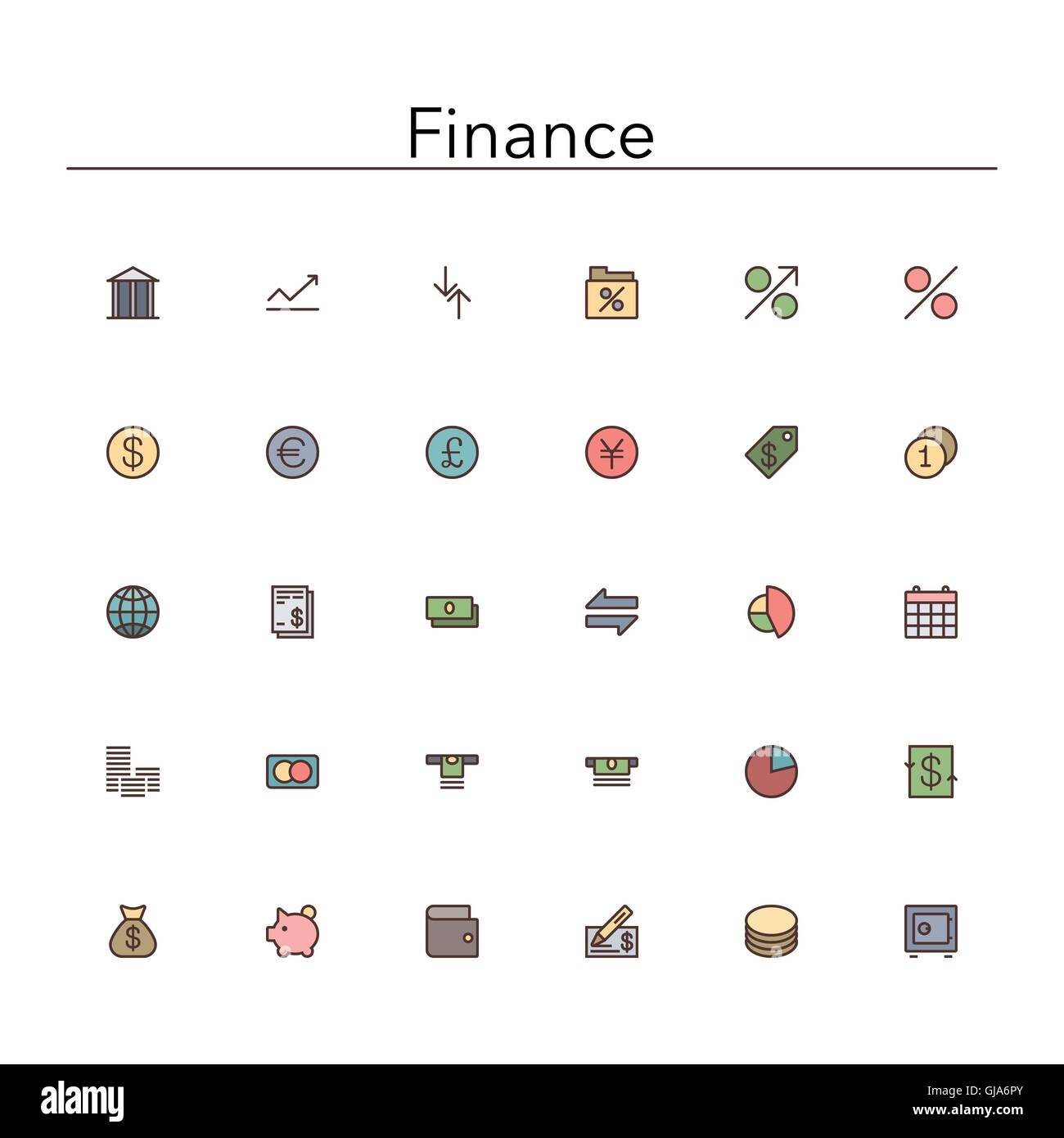 Global finance icon outline hi-res stock photography and images - Alamy