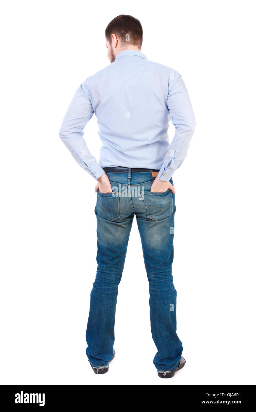 back view of Business man looks Stock Photo - Alamy