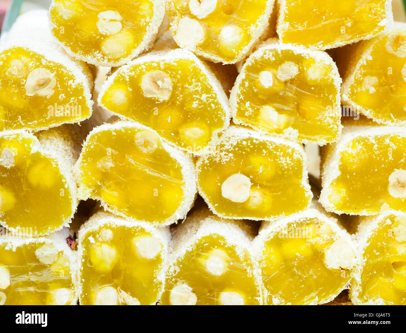 Famous turkish hazelnut delights on display at the grand bazaar ...