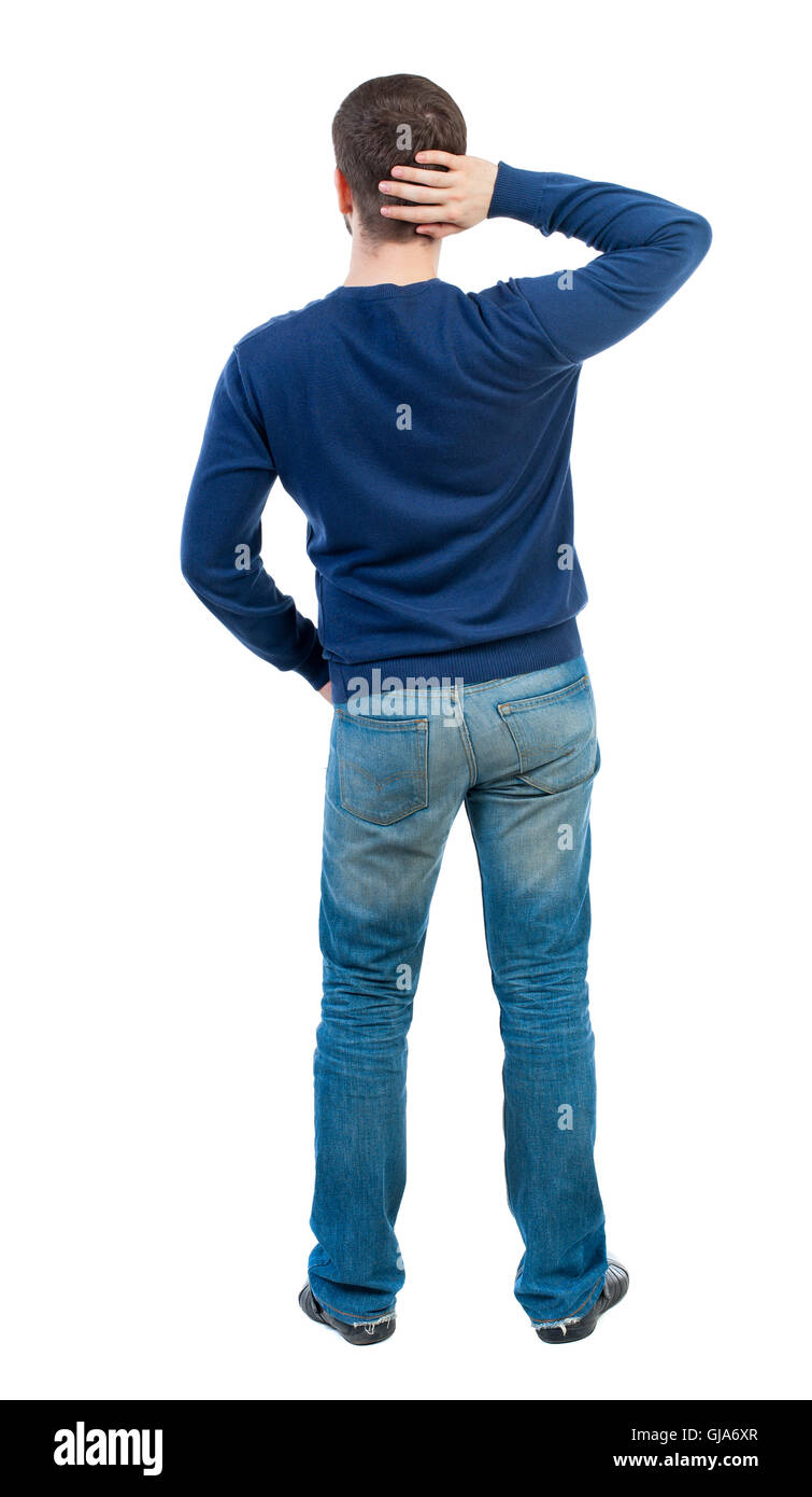 back view of standing business man Stock Photo - Alamy
