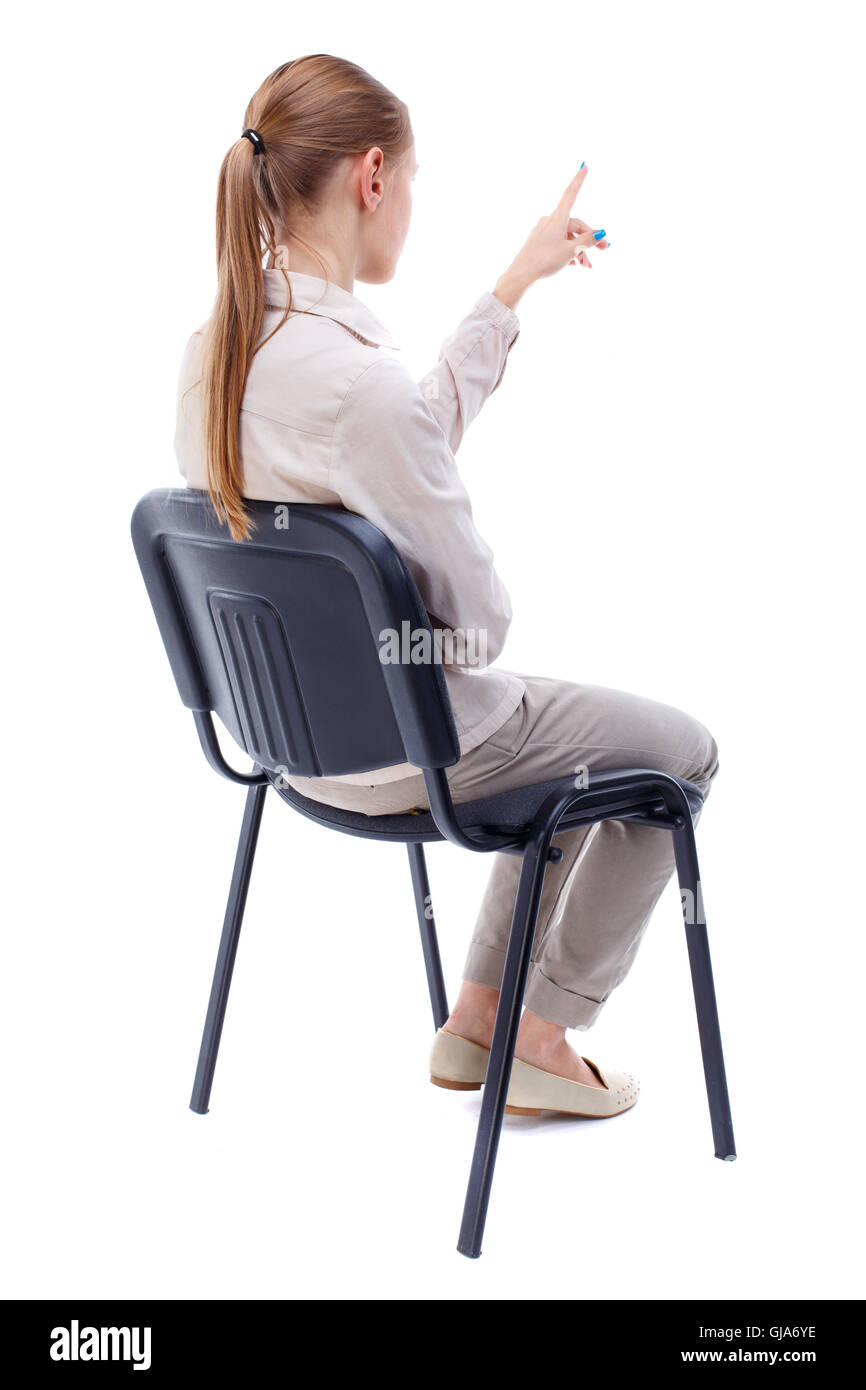 Woman Sitting In Chair Back
