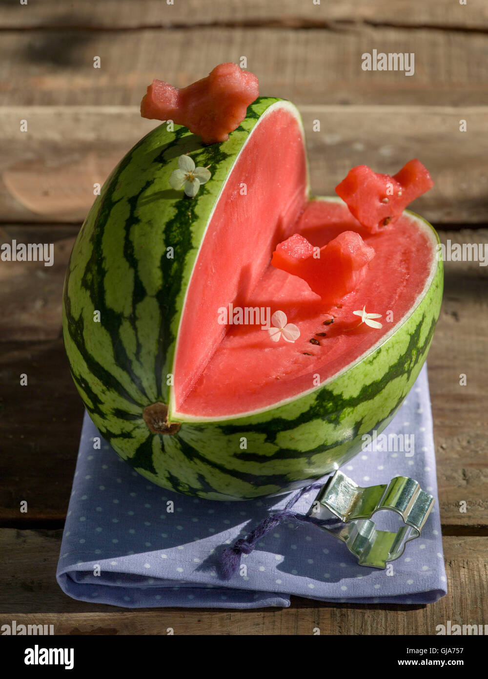 watermelons formed like birds, idea for decoration Stock Photo - Alamy