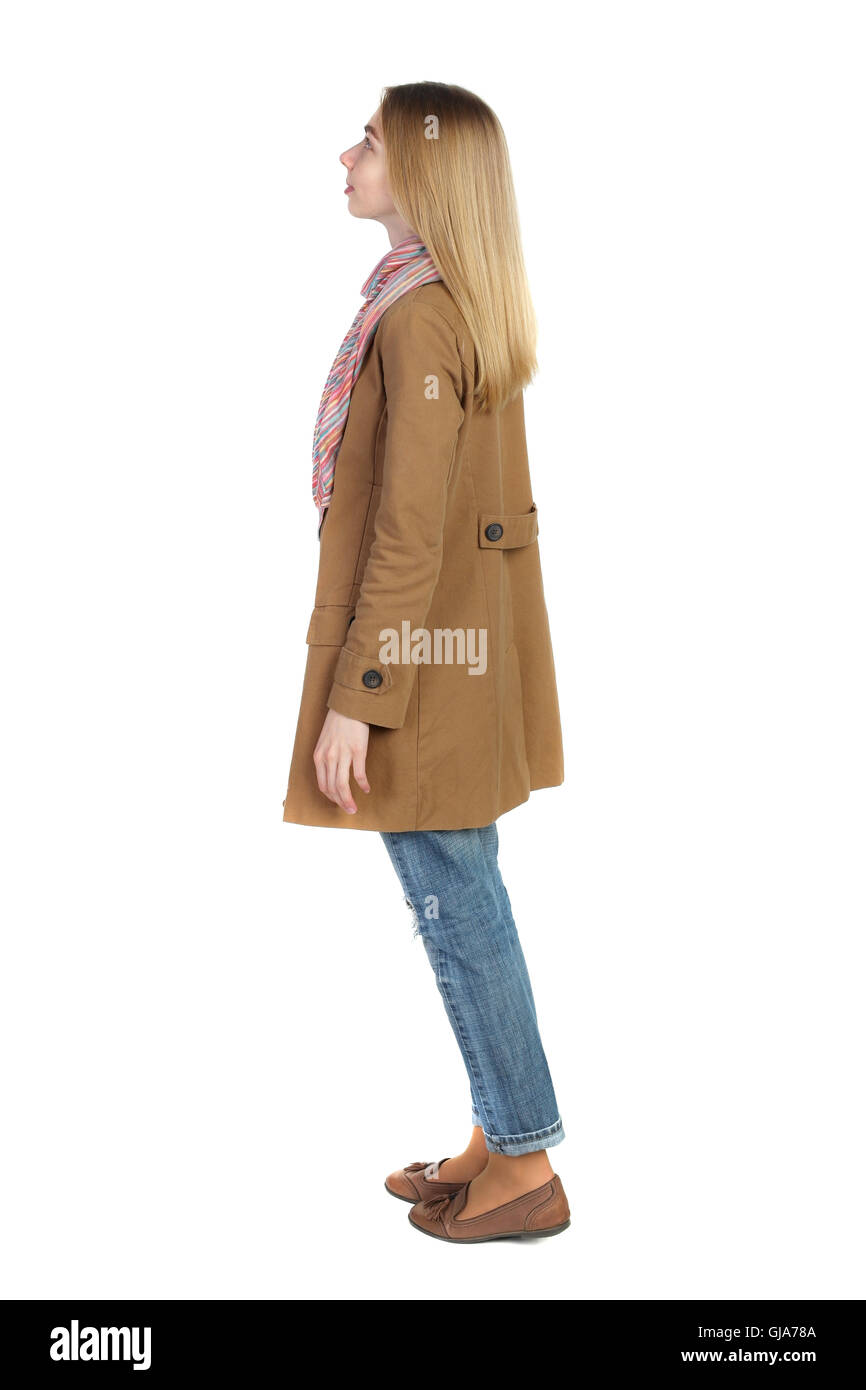 back view of standing young beautiful woman Stock Photo - Alamy