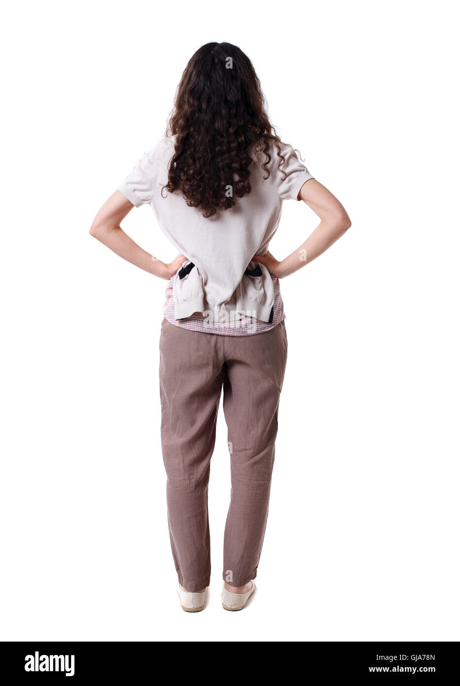 back view of standing young beautiful woman Stock Photo - Alamy