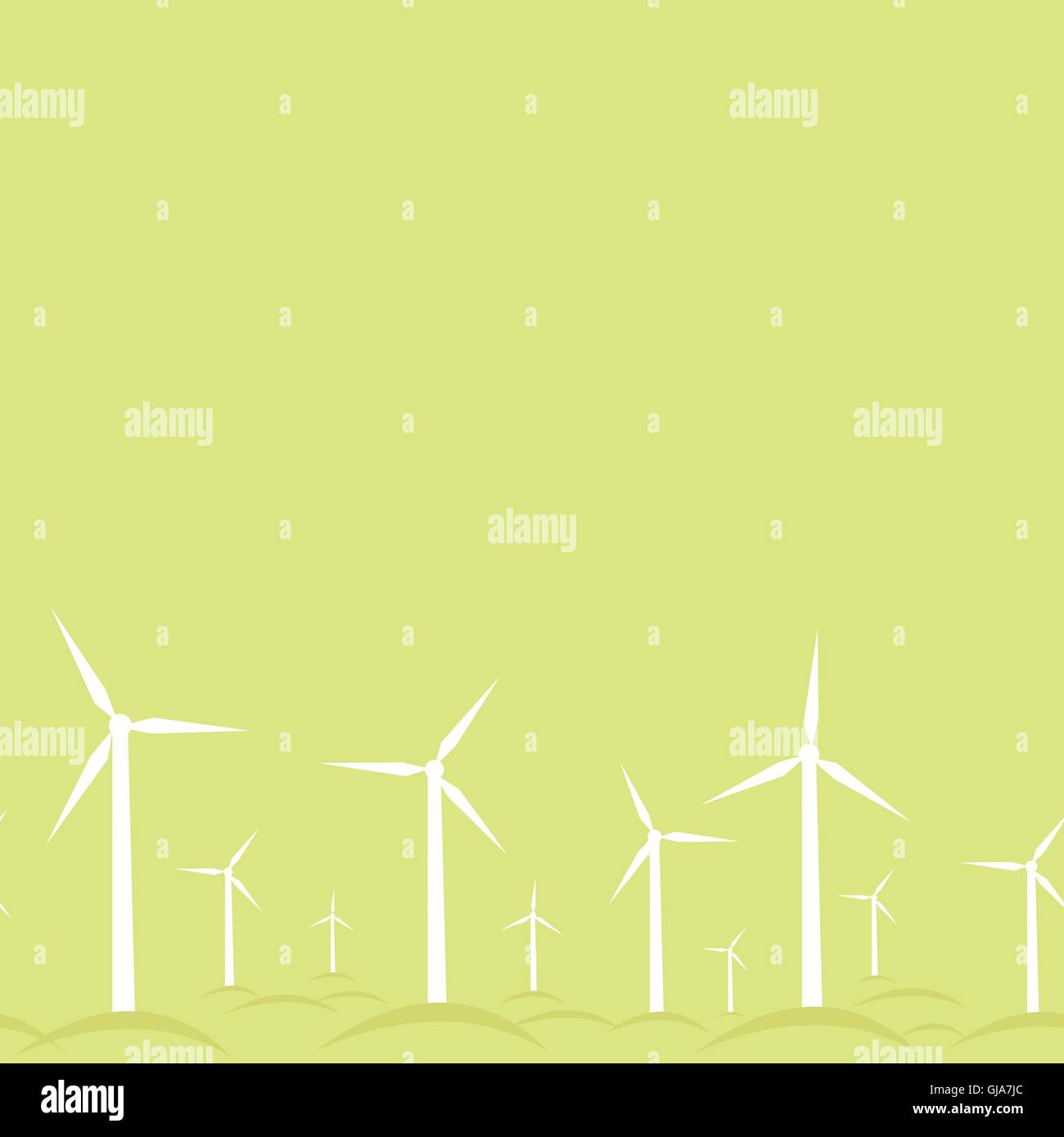 Ecological modern windmills horizontal seamless pattern background ...