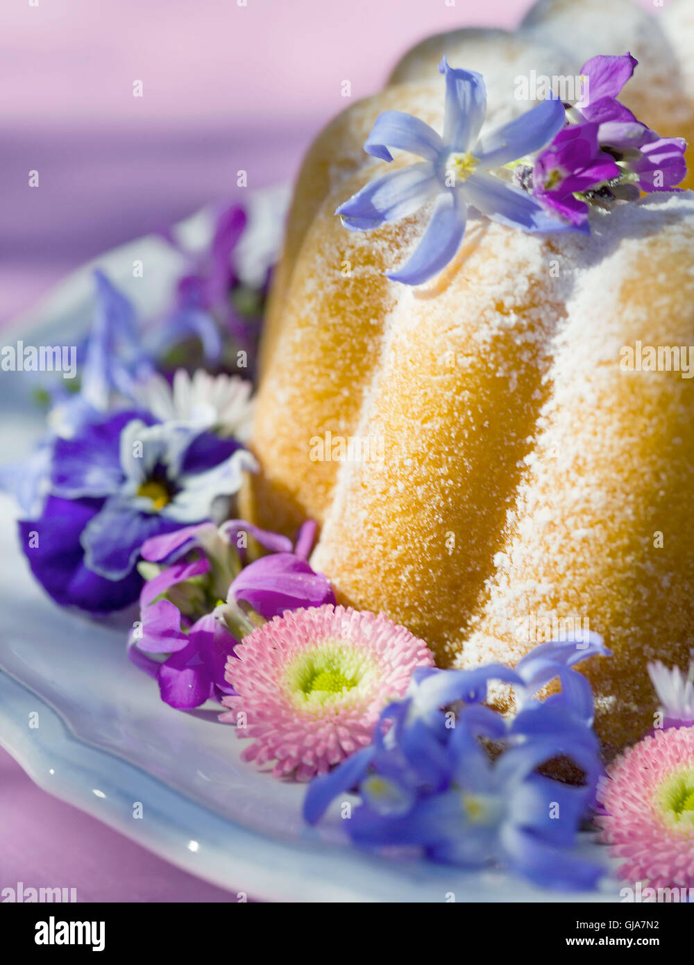 Flower Gugelhupf (cake), Close up Stock Photo - Alamy