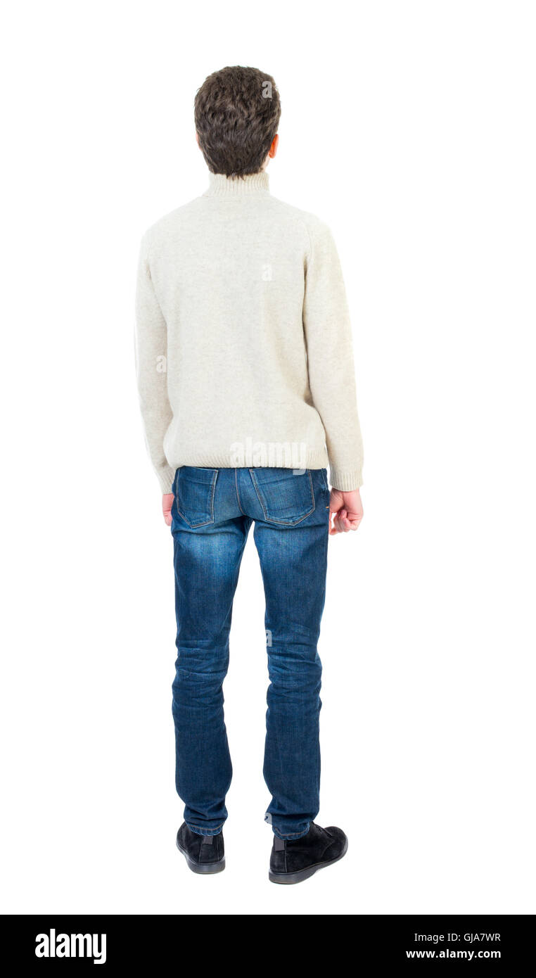 Back view of man . Standing young guy Stock Photo - Alamy