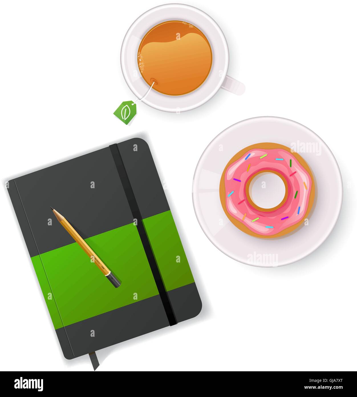 Notebook page desk Stock Vector Images - Alamy